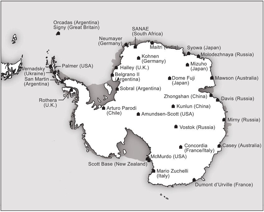 Antarctic Research Stations Map