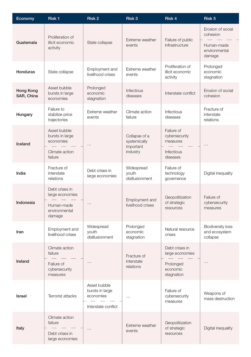 Appendix B: Executive Opinion Survey: National Risk Perceptions ...