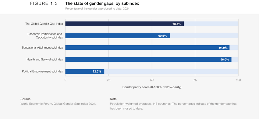 Benchmarking gender gaps, 2024 - Global Gender Gap Report 2024 | 世界経済フォーラム
