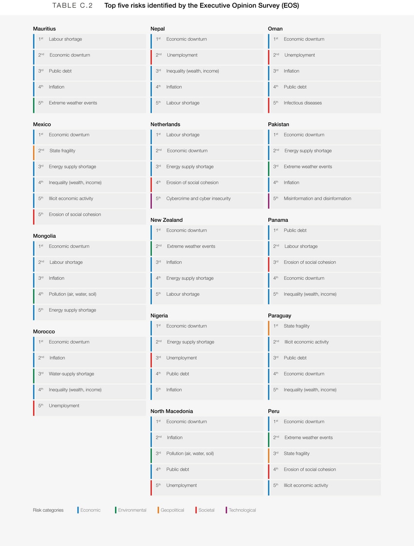 Appendix C: Executive Opinion Survey: National Risk Perceptions ...