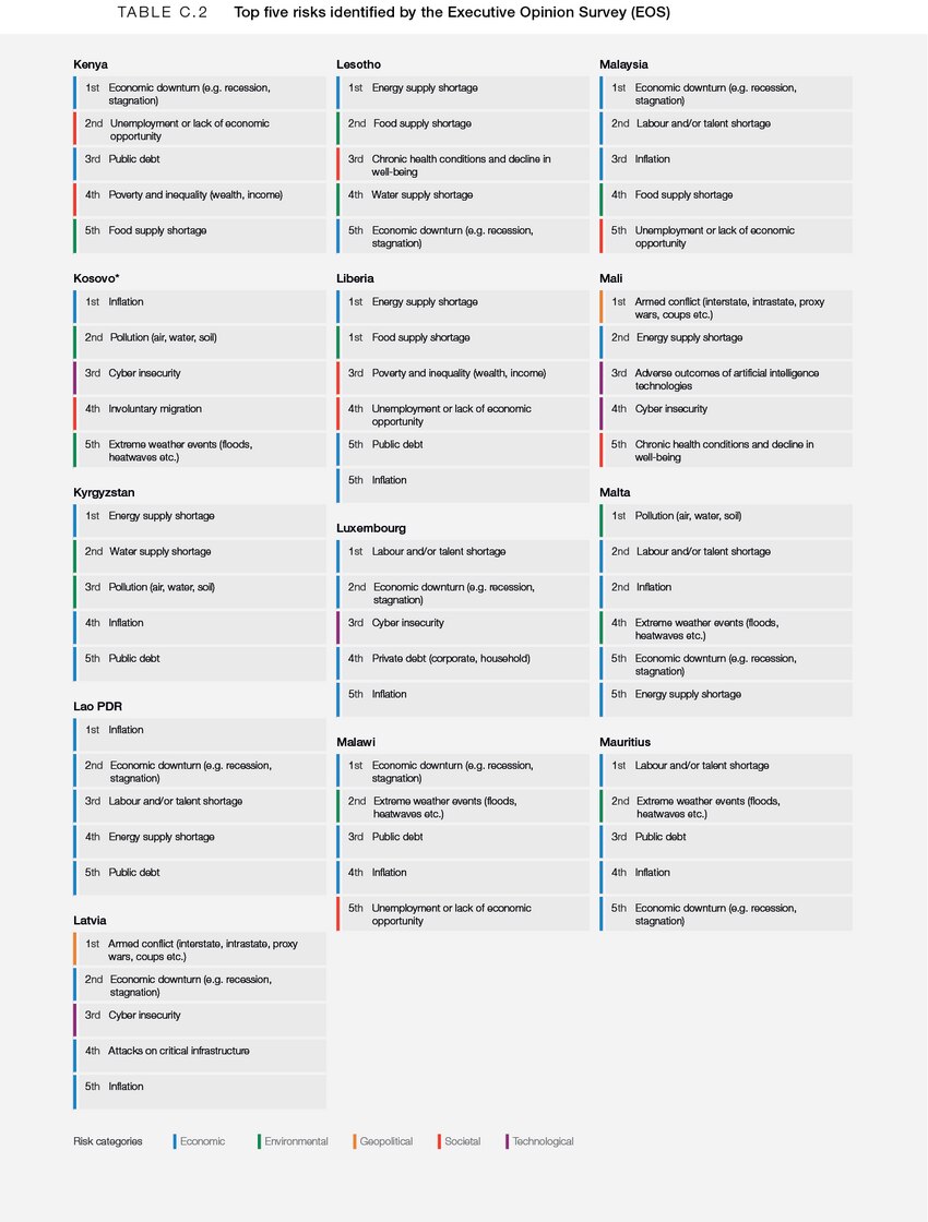 Appendix: C - Global Risks Report 2025 | World Economic Forum