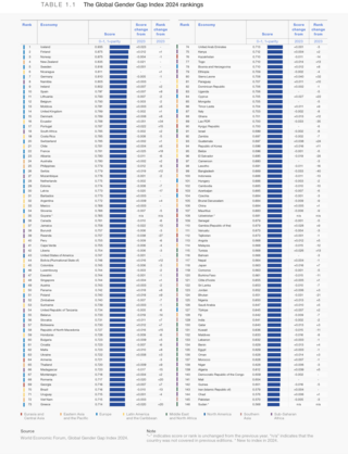 Benchmarking gender gaps, 2024 - Global Gender Gap Report 2024 | World ...