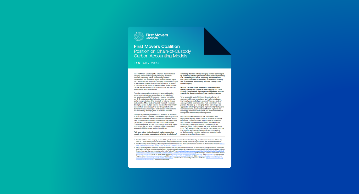 Commitments | First Movers Coalition