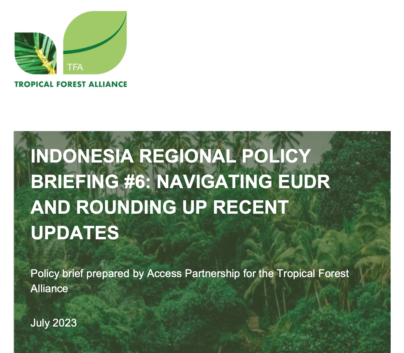 Resources and publications | Tropical Forest Alliance
